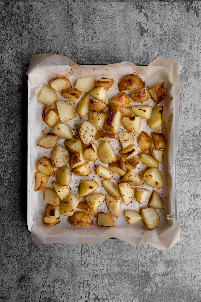 One Pan Baked Potato with Prosciutto – LePlainCanvas