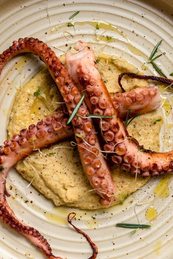 Grilled Octopus with Chickpea Puree – LePlainCanvas